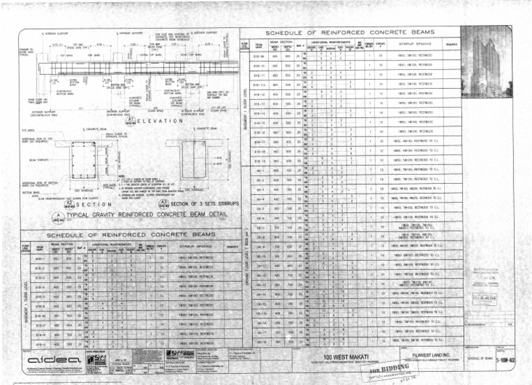 S-100W-602 Schedule of Beams | PDF