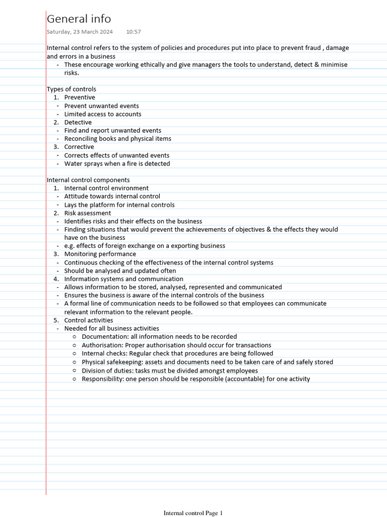 Internal Control | PDF | Internal Control | Sampling (Statistics)