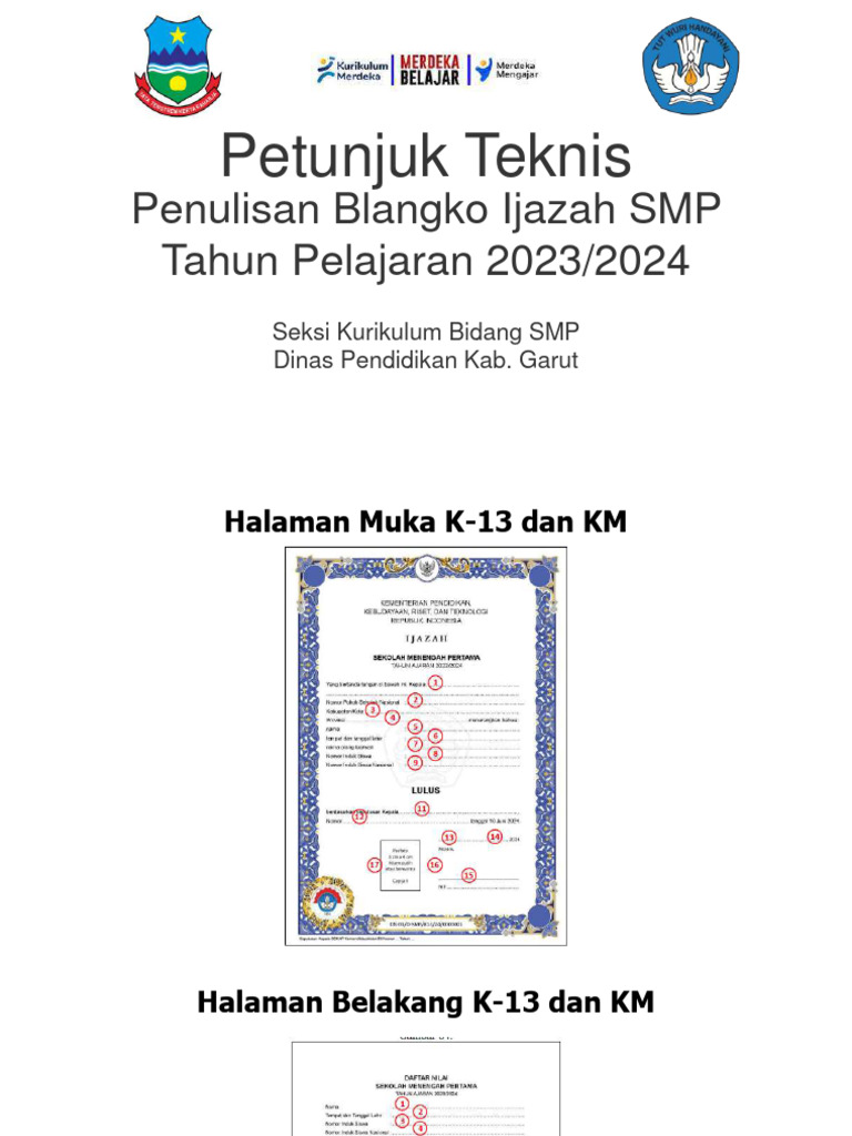 Petunjuk Penulisan Ijazah SMP 2024 | PDF | Karier & Perkembangan | Bisnis