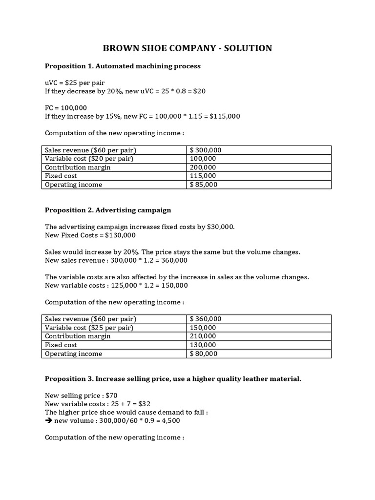 BROWN SHOE COMPANY-solution-icampus | PDF | Income | Revenue