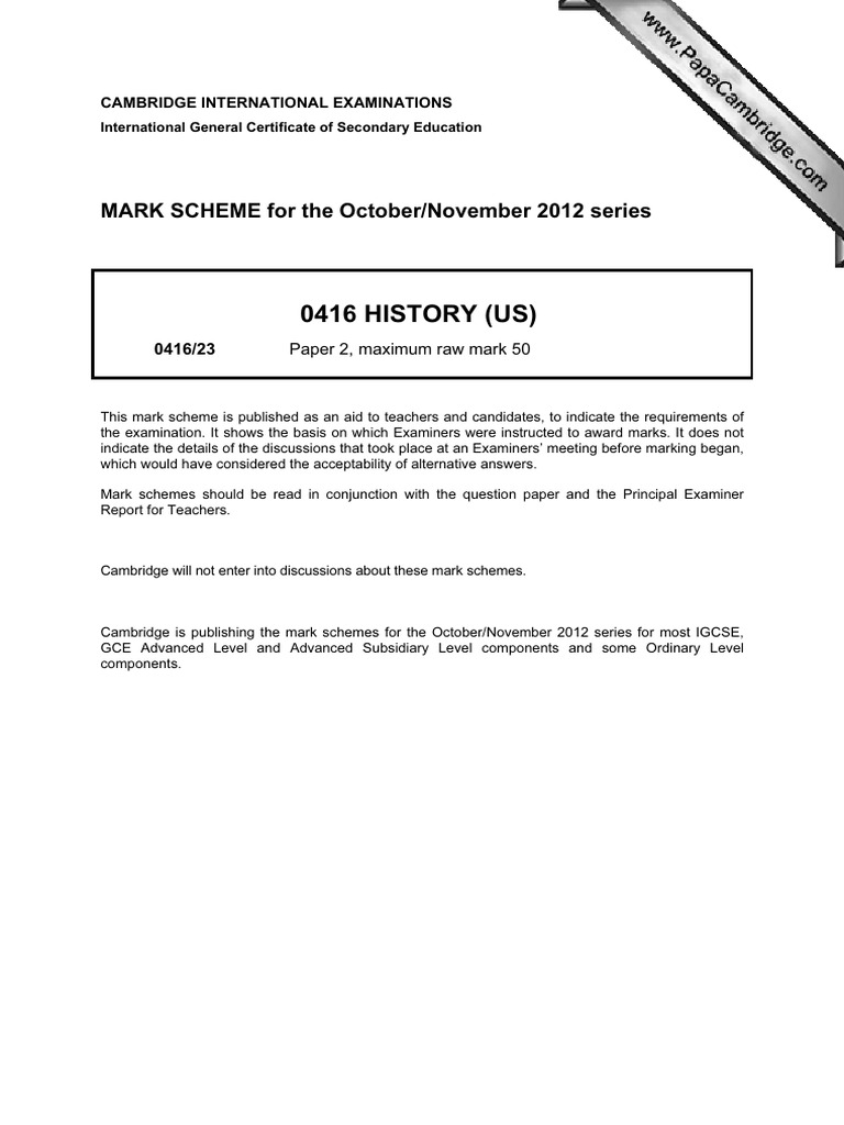 November 2012 Mark Scheme 23 | PDF | Cognition