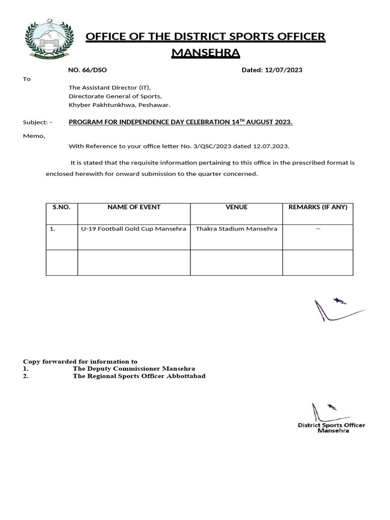 Independence Day Sports Program 2023 | PDF