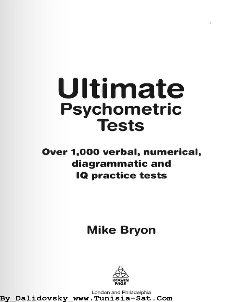 Ultimate Psychometric Tests Over 1000 Verbal Numerical Diagrammatic and ...