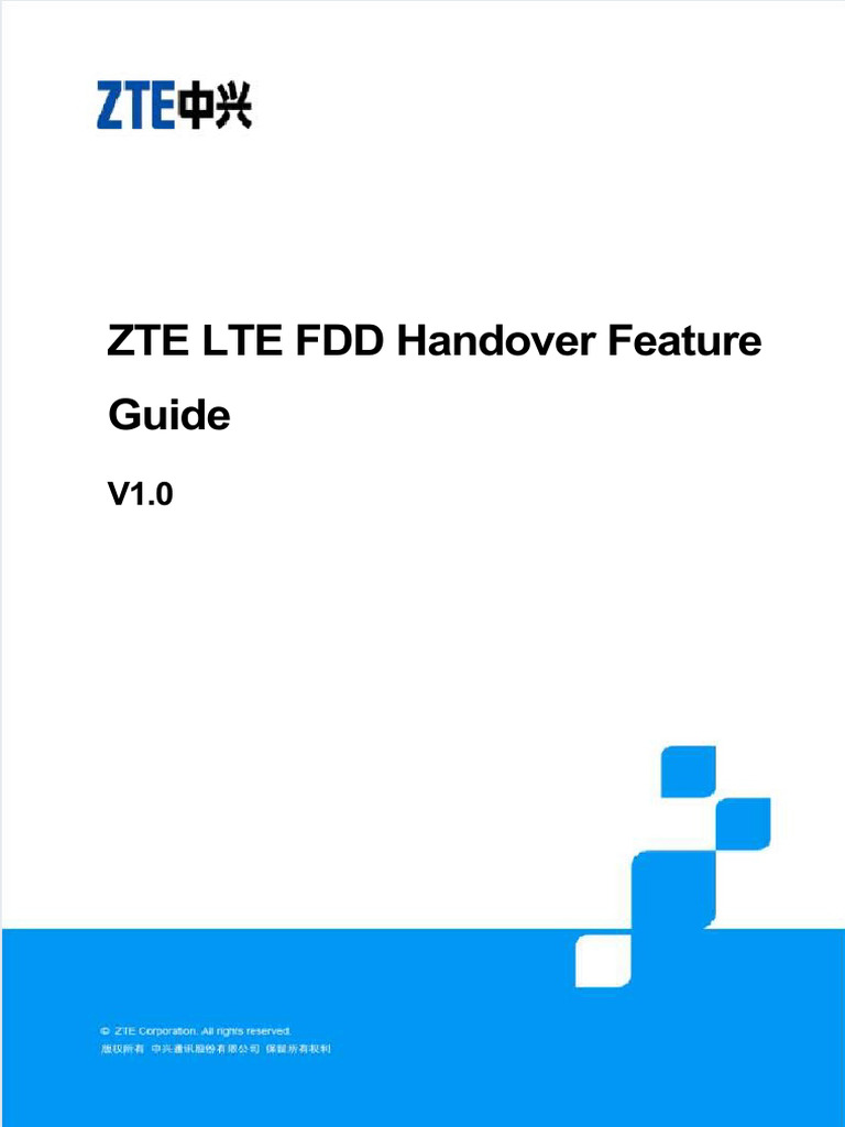 Dokumen - Tips - Zte Lte FDD Handover Feature Guidev10 | PDF | Lte (Telecommunication) | Trademark