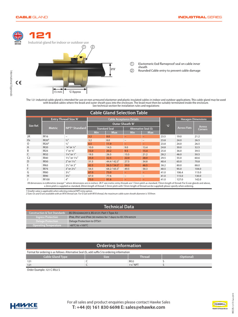 Hawke CableGland 121 Industrial June2019 | PDF
