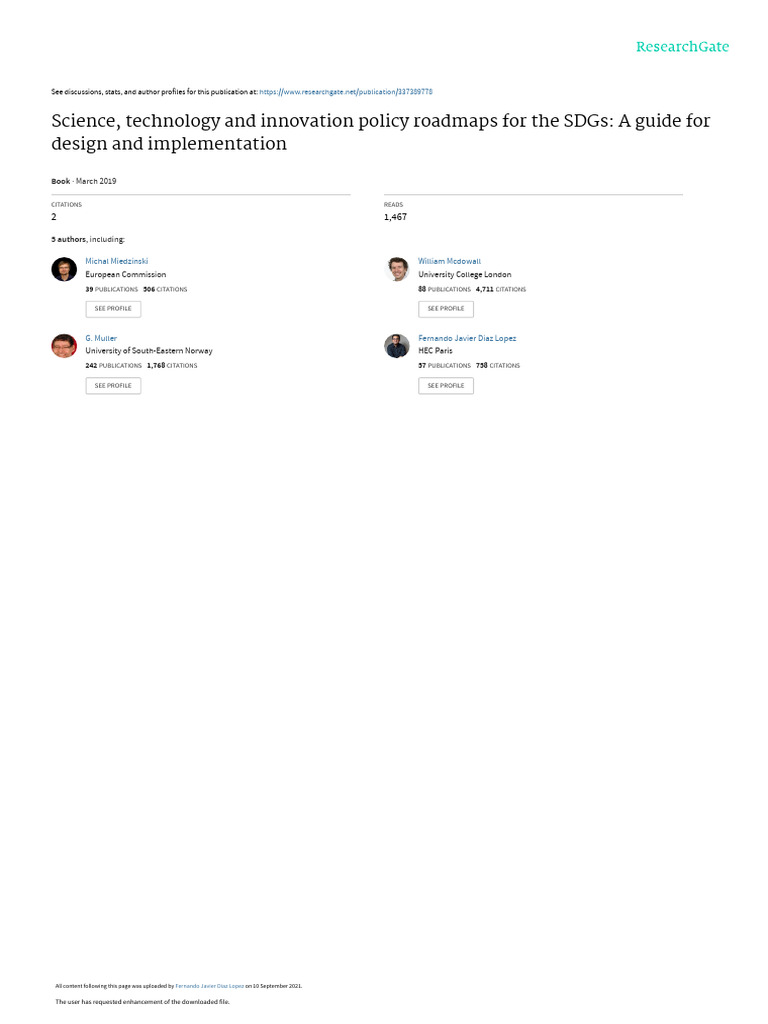 Science, Technology and Innovation Policy Roadmaps For The SDGs A Guide For Design and ...