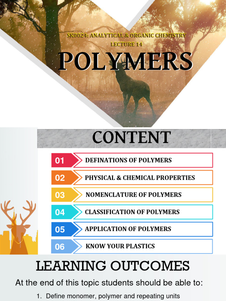 Sk0024 Lecture 14 Polymers | PDF | Polymers | Copolymer
