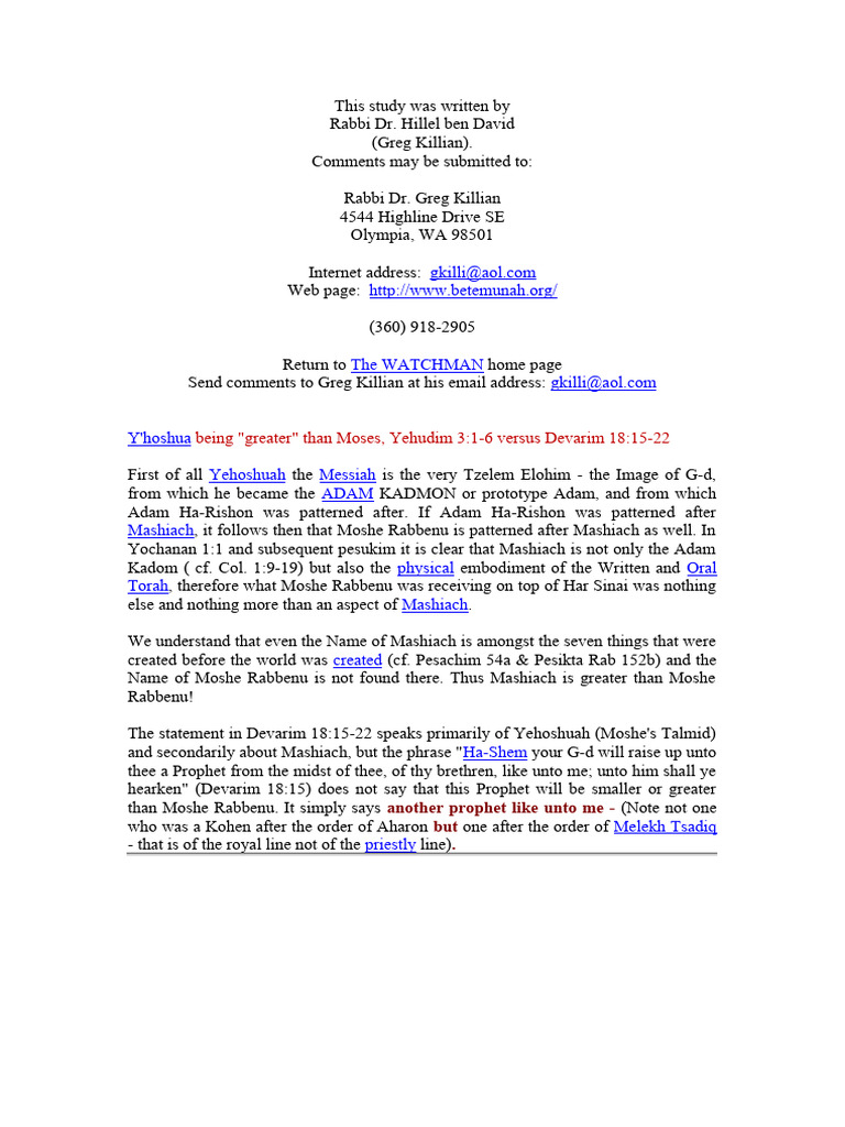 Adam Hakadmon and Messiah | PDF | Names Of God In Judaism | Religious ...