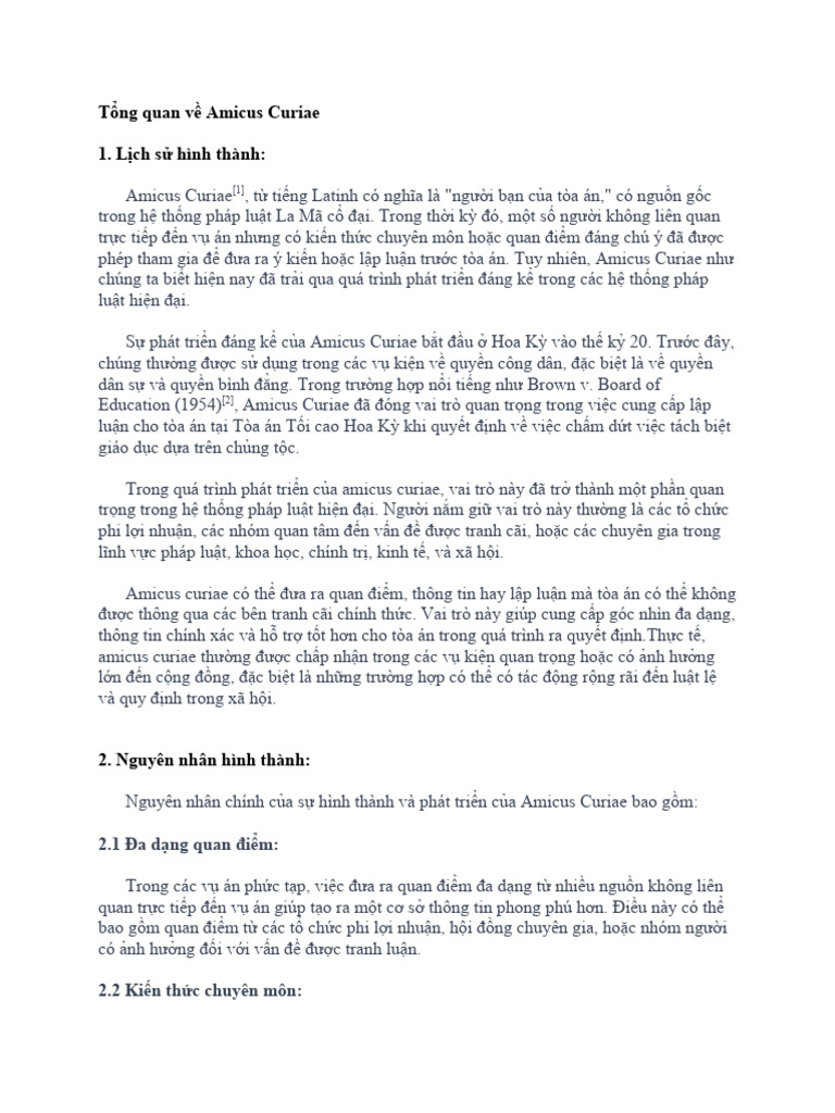 Tổng quan về Amicus Curiae | PDF