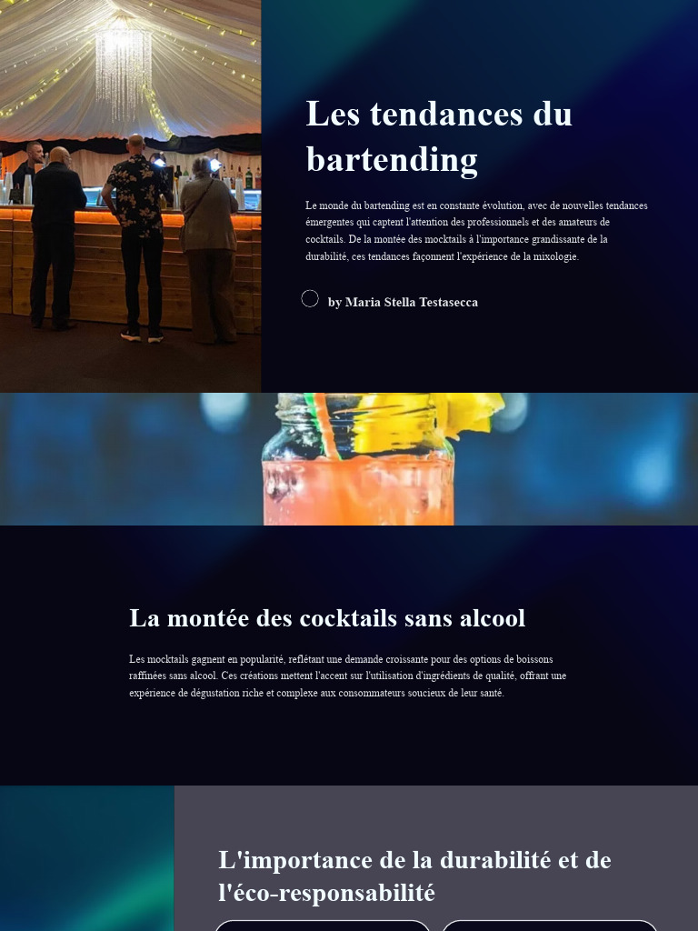 Les Tendances Du Bartending | PDF | Développement durable | Consommateurs