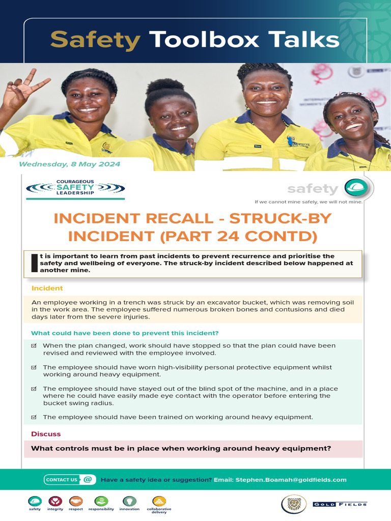 Safety Toolbox - Incident Recall - Struck-By Incident (Part 24 Contd) | PDF