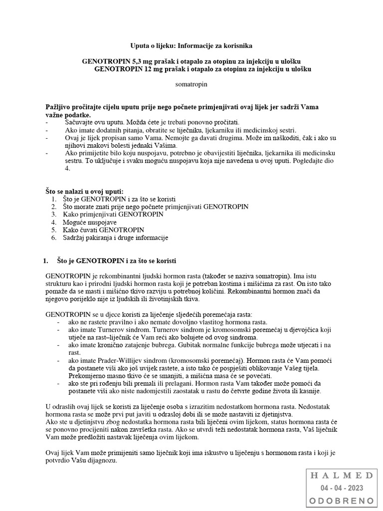 Genotropin Ulozak PIL | PDF