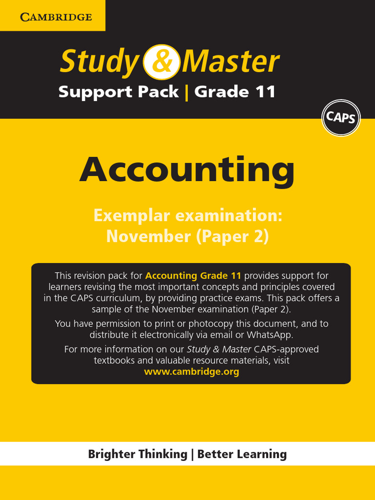 GR11 Accounting Practice Exam November Paper 2 PDF | PDF | Cheque | Stocks