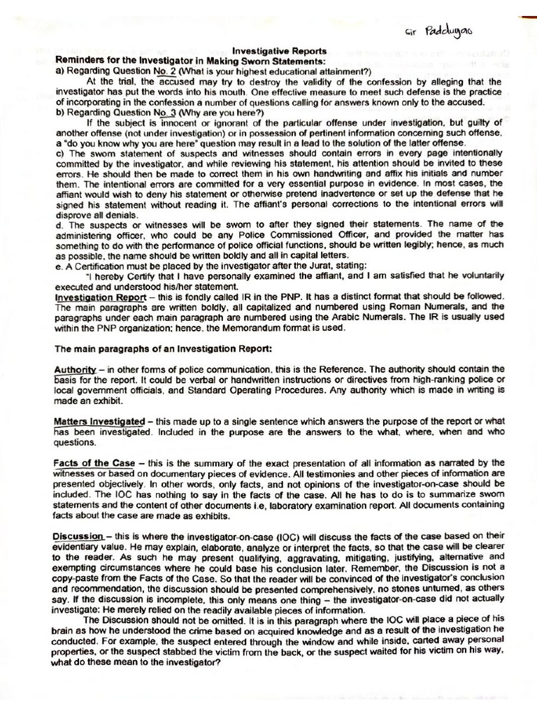 INVESTIGATIVE REPORT | PDF