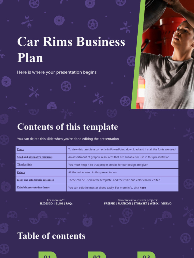 Car Rims Business Plan by Slidesgo | PDF | Planets | Planets In Astrology