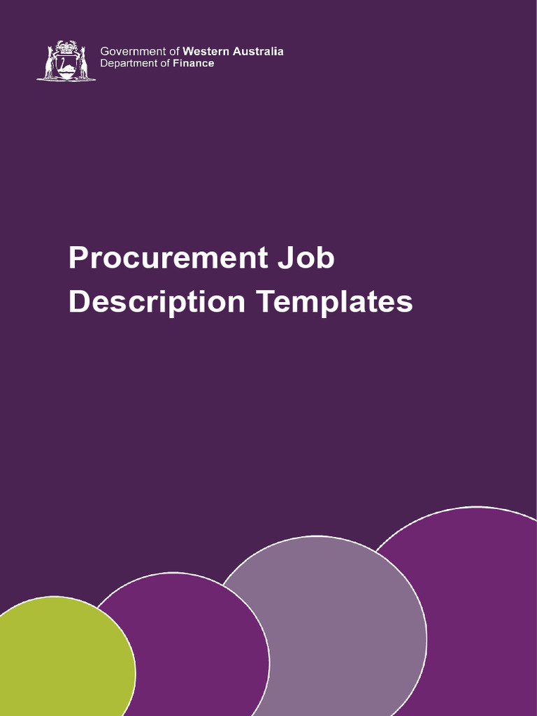 Procurement Job Description Templates | PDF | Procurement | Leadership