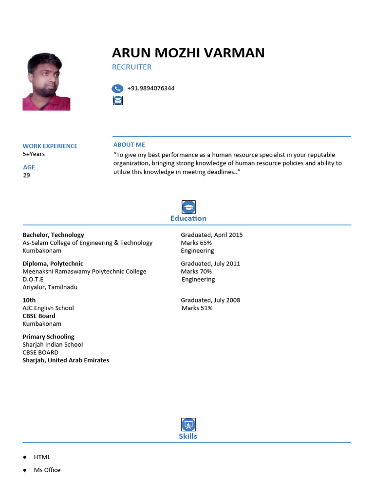 Resume A Run Var Man | PDF | Recruitment | Business