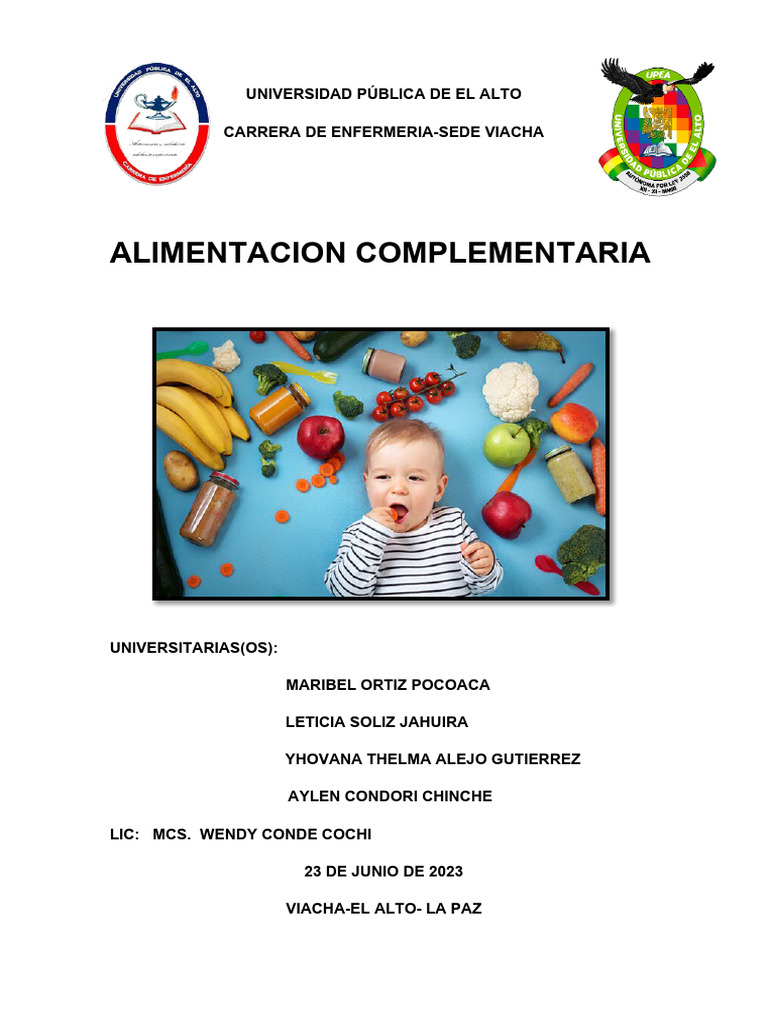 Alimentacion Complementaria | PDF | Alimentos | Amamantamiento