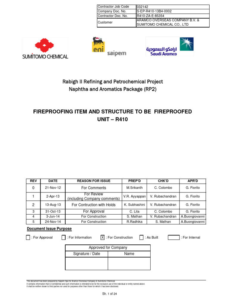 Fireproofing Guidelines for Rabigh II Project | PDF | Concrete | Fires