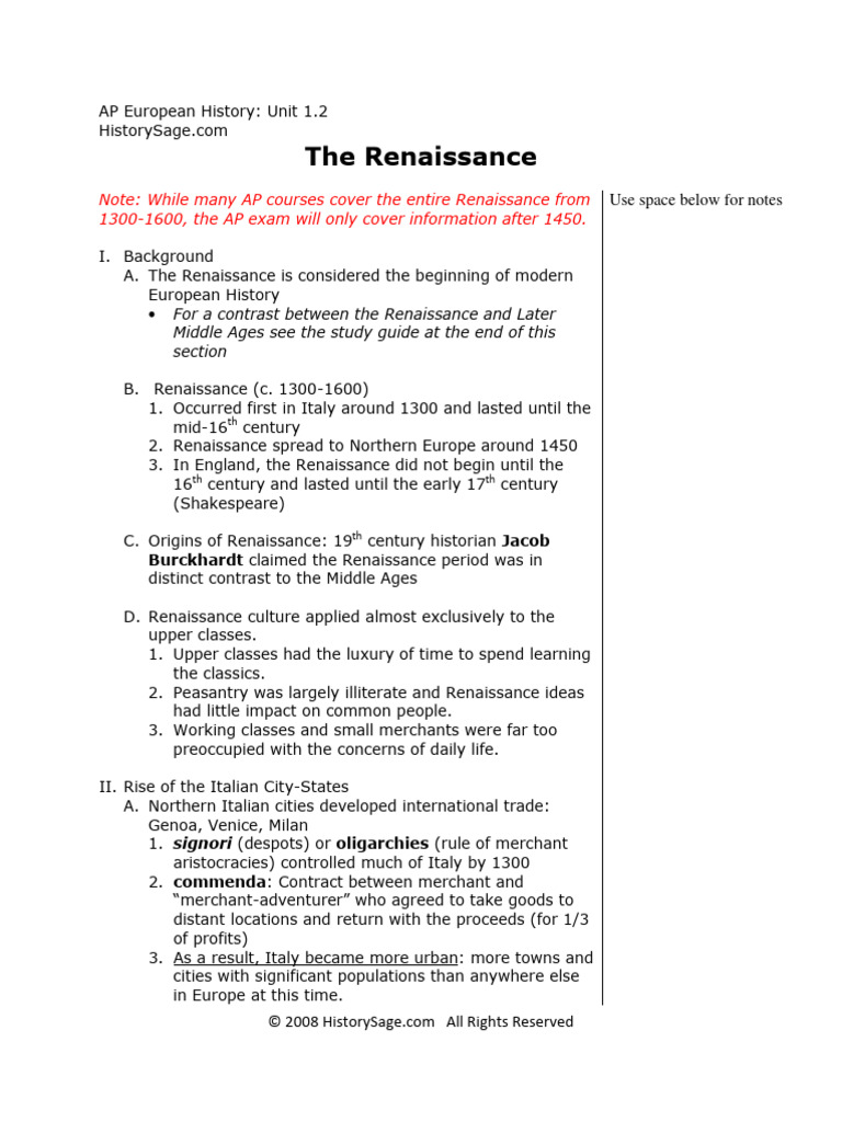 02 Renaissance | PDF | Italian Renaissance | Renaissance