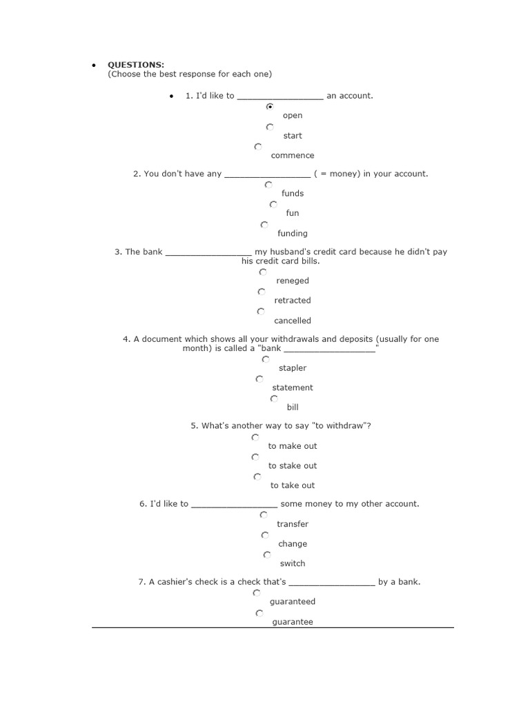 Banking English | PDF | Transaction Account | Cheque