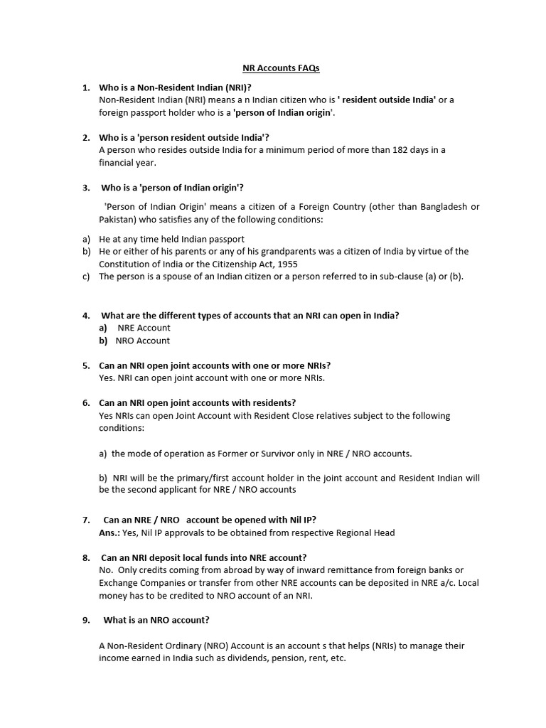 NRI FAQs | PDF | Travel Visa | Passport