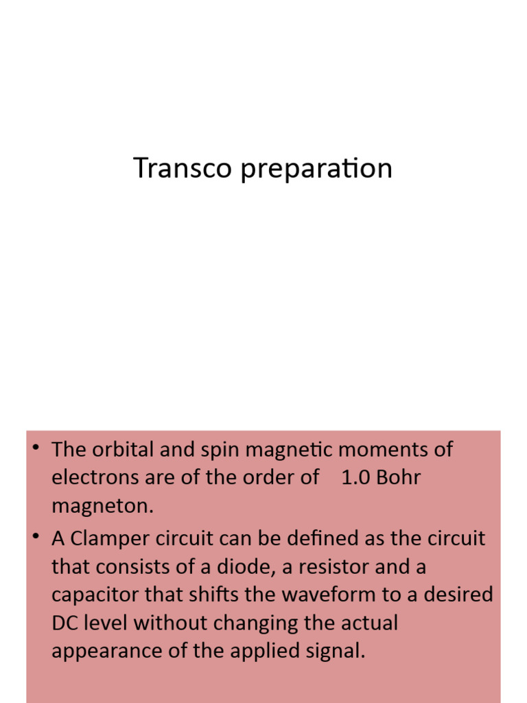 Transco Preparation | PDF