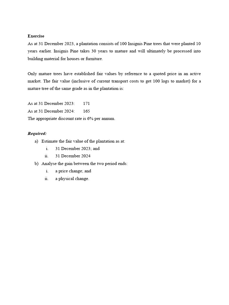 IAS 41 Exercise | PDF