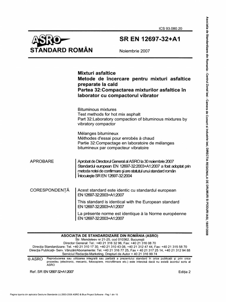 SR en 12697-32+a1-2007 | PDF