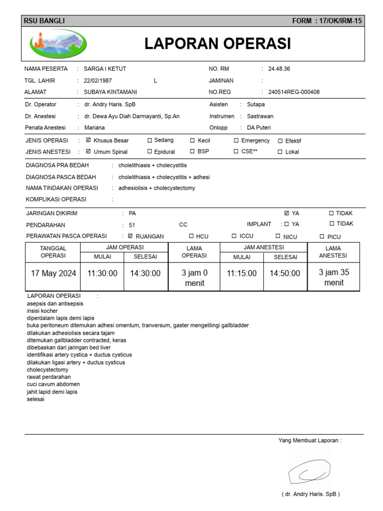 Laporan Operasi | PDF