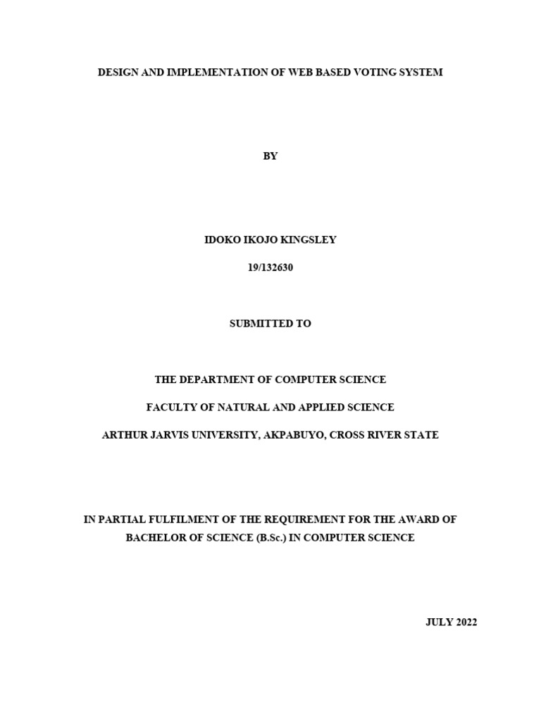 Idoko Kingsley | PDF | Electronic Voting | Php