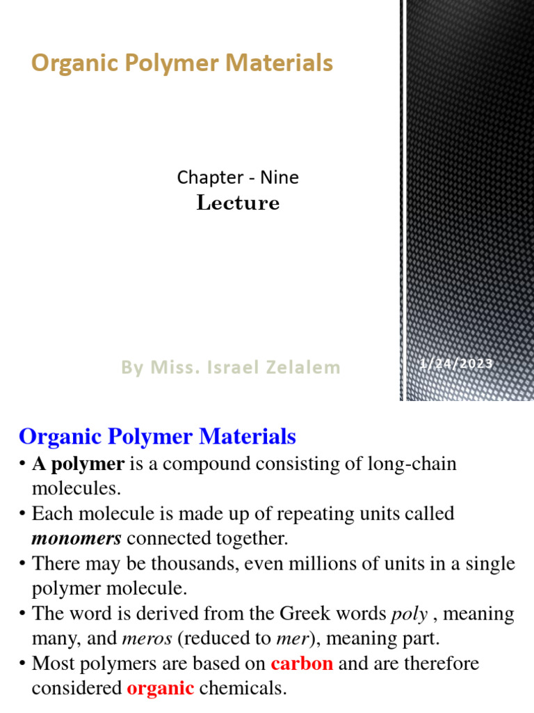 Chapter 9 Polymers | PDF | Polymers | Thermoplastic