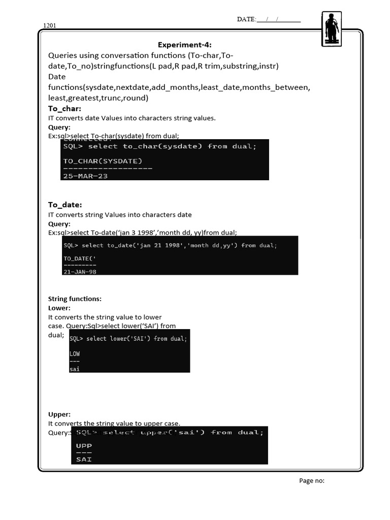 Dbms Ex4 Pdf Computer Programming String Computer Science 