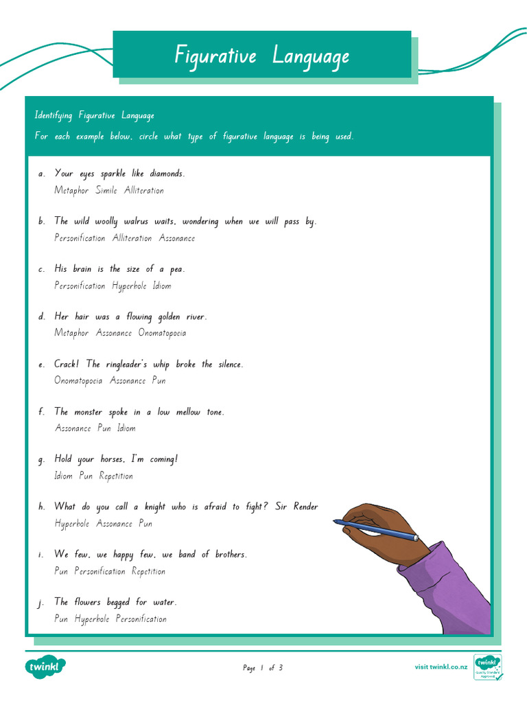 Figurative Language Worksheet | PDF | Semiotics