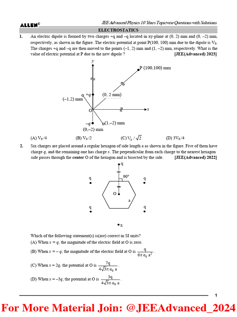 ELECTROSTATICS | PDF | Sphere | Electric Field