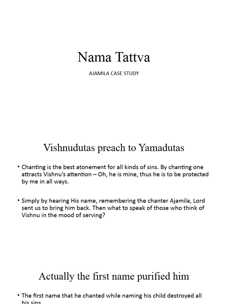 Ajamila Case Study: Power of Chanting | PDF | Bhakti | Vaishnavism