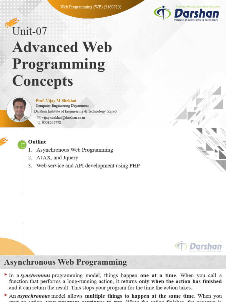WP GTU Study Material Presentations Unit-7 17042022102939PM | PDF | Ajax (Programming) | World ...