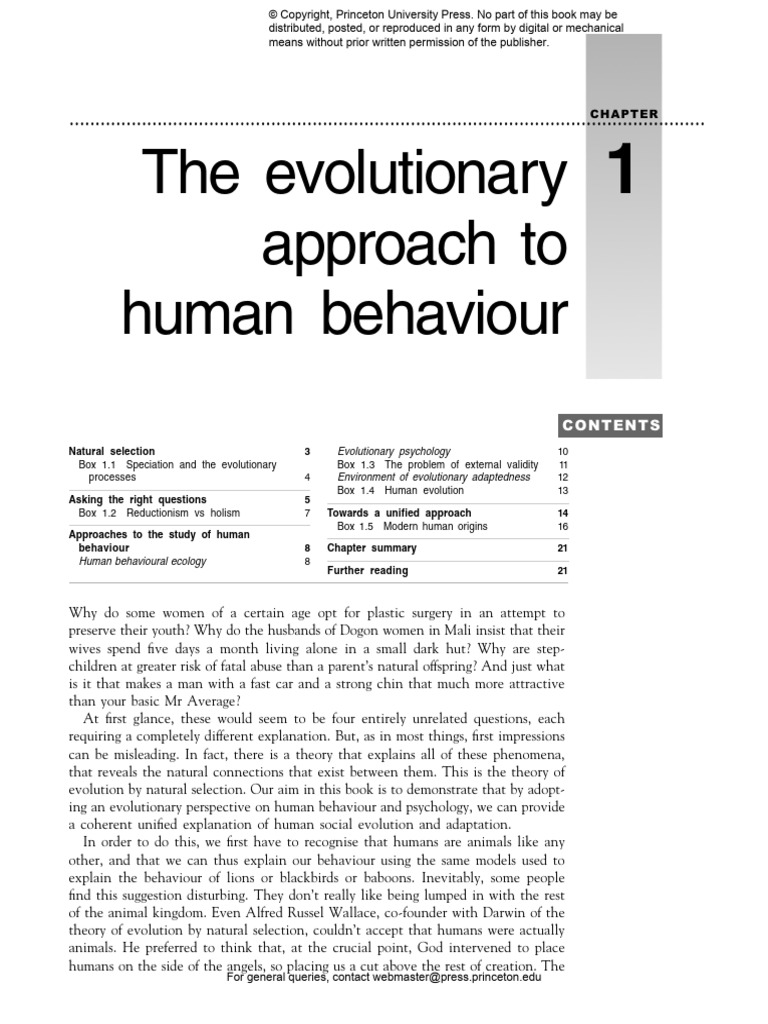 Evolution of Human Behavior Study | Download Free PDF | Natural ...