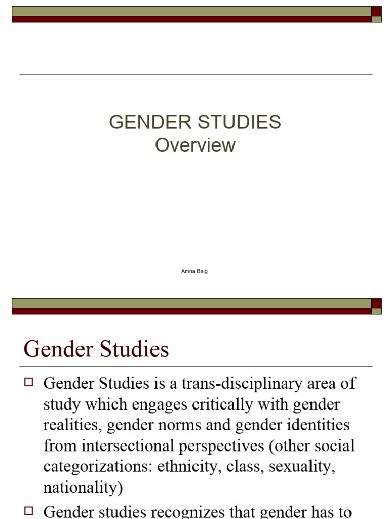Gender Overview | PDF | Gender | Gender Studies
