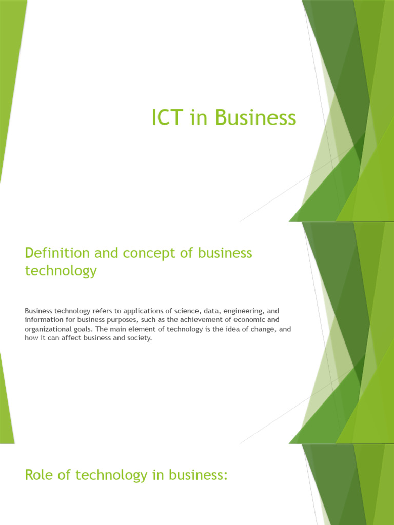 ICT in Business | PDF | Electronic Business | Quick Books
