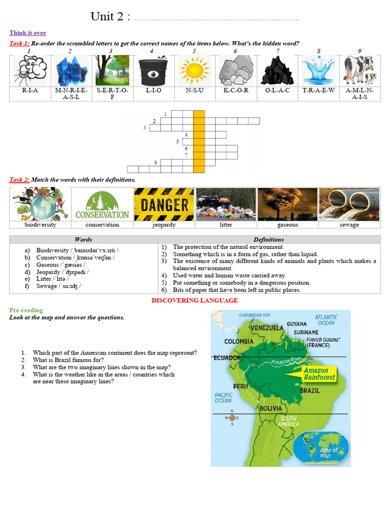Amazon Rainforest Conservation Activities | PDF | Verb | Amazon Rainforest