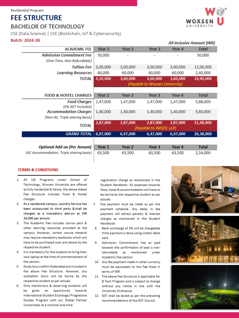 B.tech Data SC & Blockchain 2024 Fee Structure | PDF | Fee | Payments