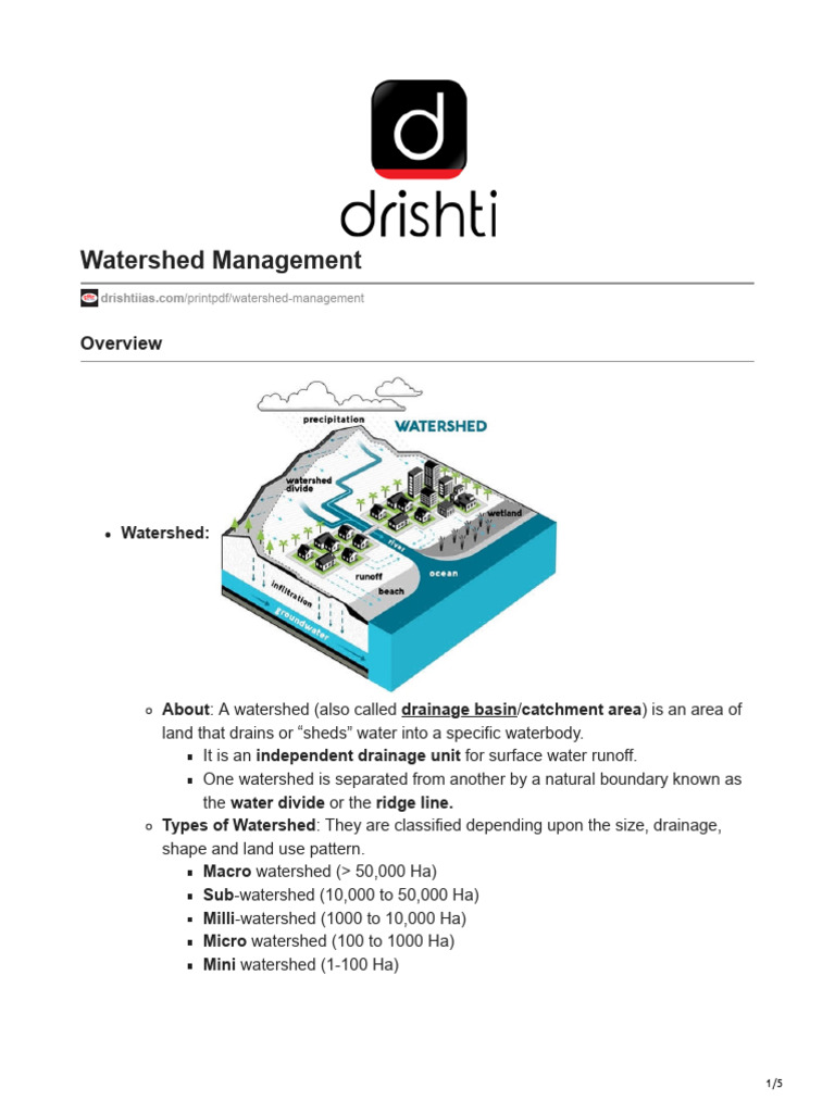 Watershed Management | Download Free PDF | Drainage Basin | Earth Sciences