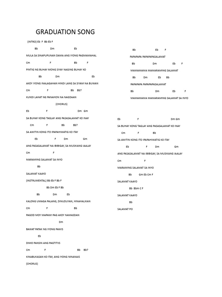 Graduation Song Chords | PDF