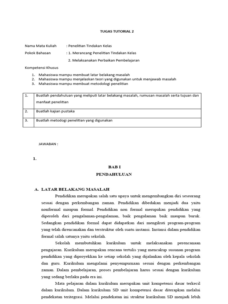 Jawaban TUGAS TUTORIAL 2 PTK | PDF