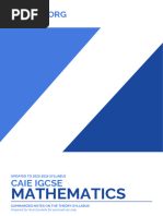 IGCSE Mathematics Formula Sheet | PDF | Circle | Triangle