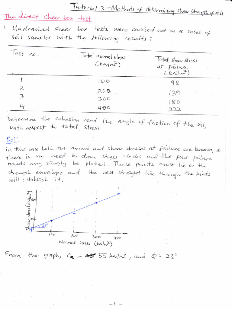 Geotech 1 Tutorial 3 | PDF