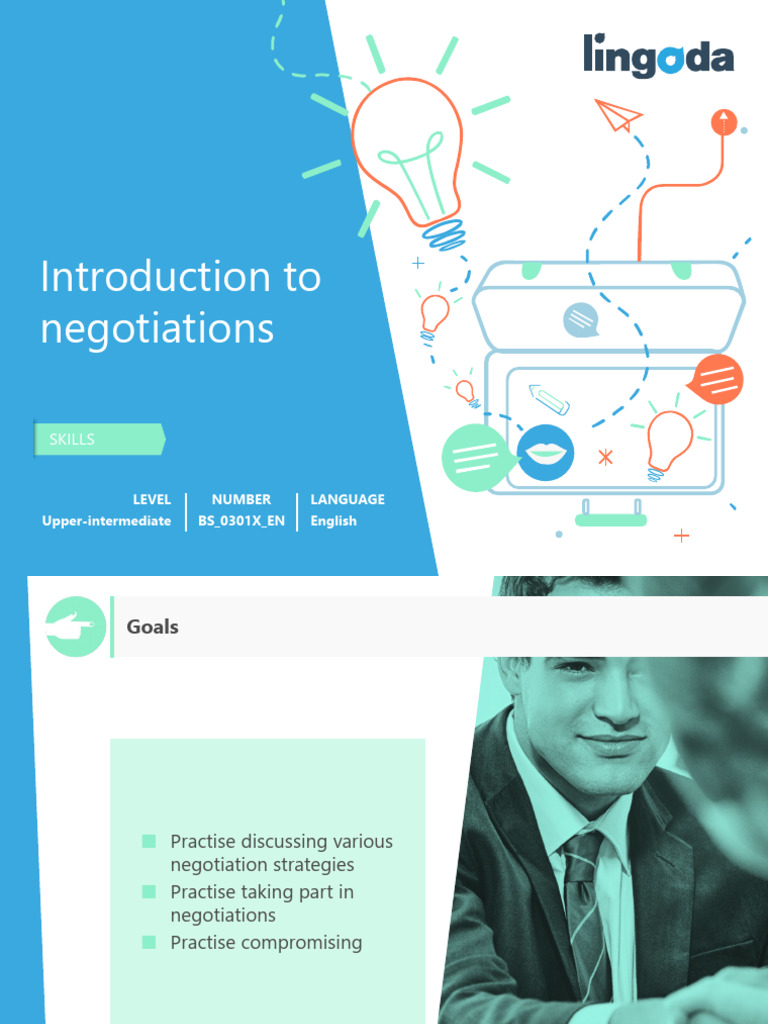01introduction To Negotiations | PDF | Verb | Negotiation