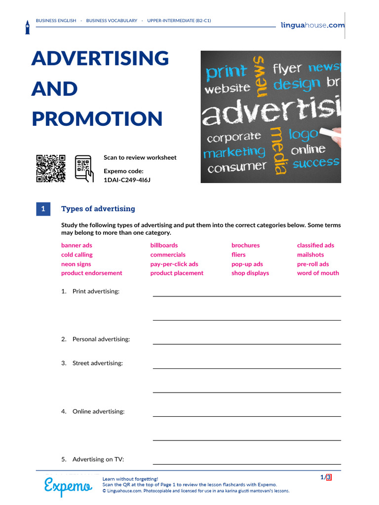 Business English: Advertising & Promotion | PDF | Advertising | Marketing