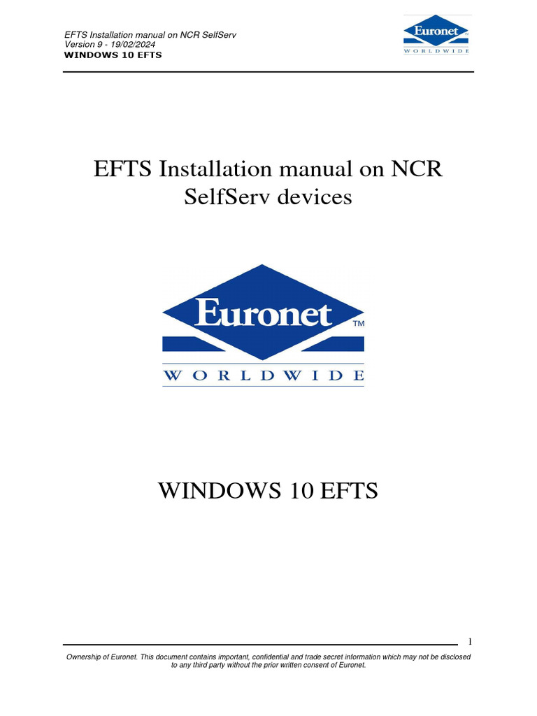 Windows10 EFTS Installation Manual On NCR Selfserv Devices - Ver9 | PDF | Bios | Windows 10